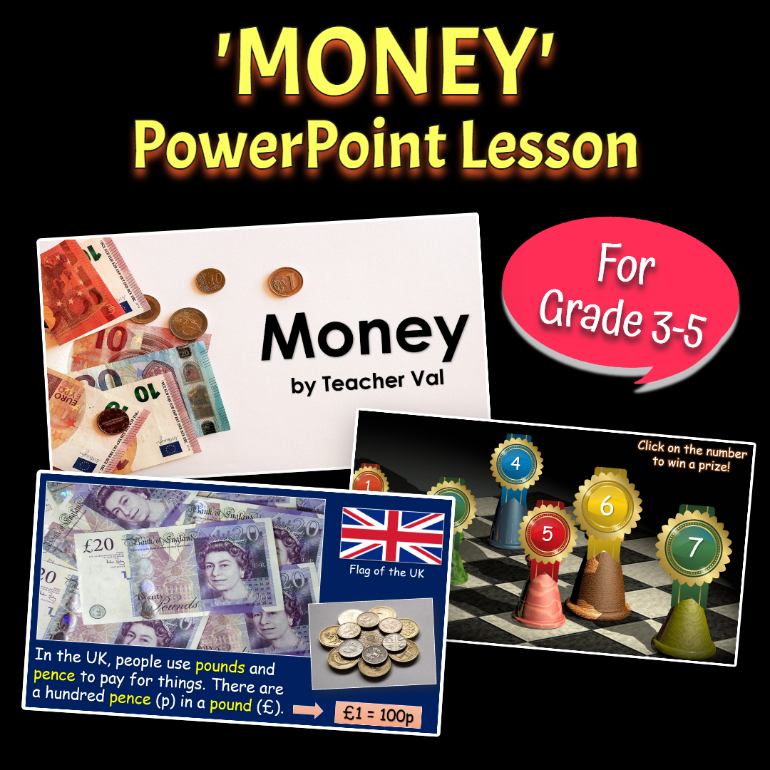 Money - Grade 3-5 PowerPoint Lesson with Audio – Teacher Val