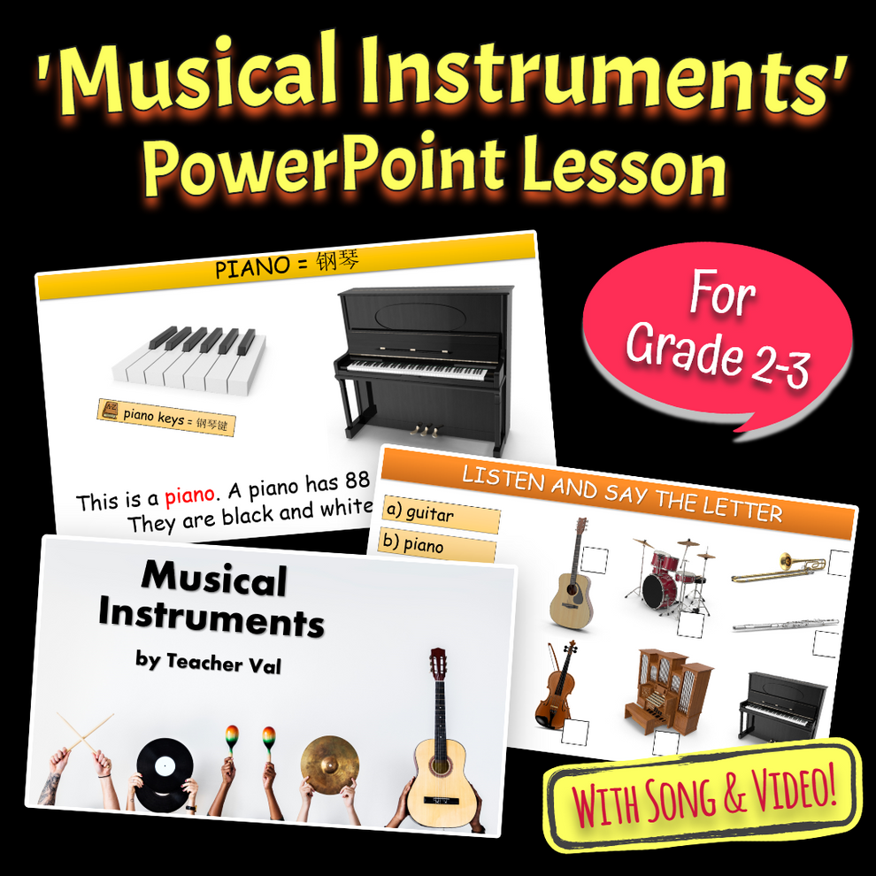 Musical Instruments - Grade 2-3 PowerPoint Lesson with Video – Teacher Val