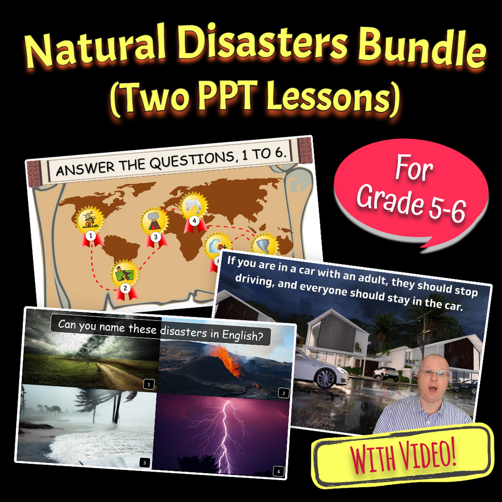 Natural Disasters Bundle - Two PPT Lessons for Grade 5-6 Students (Sav ...