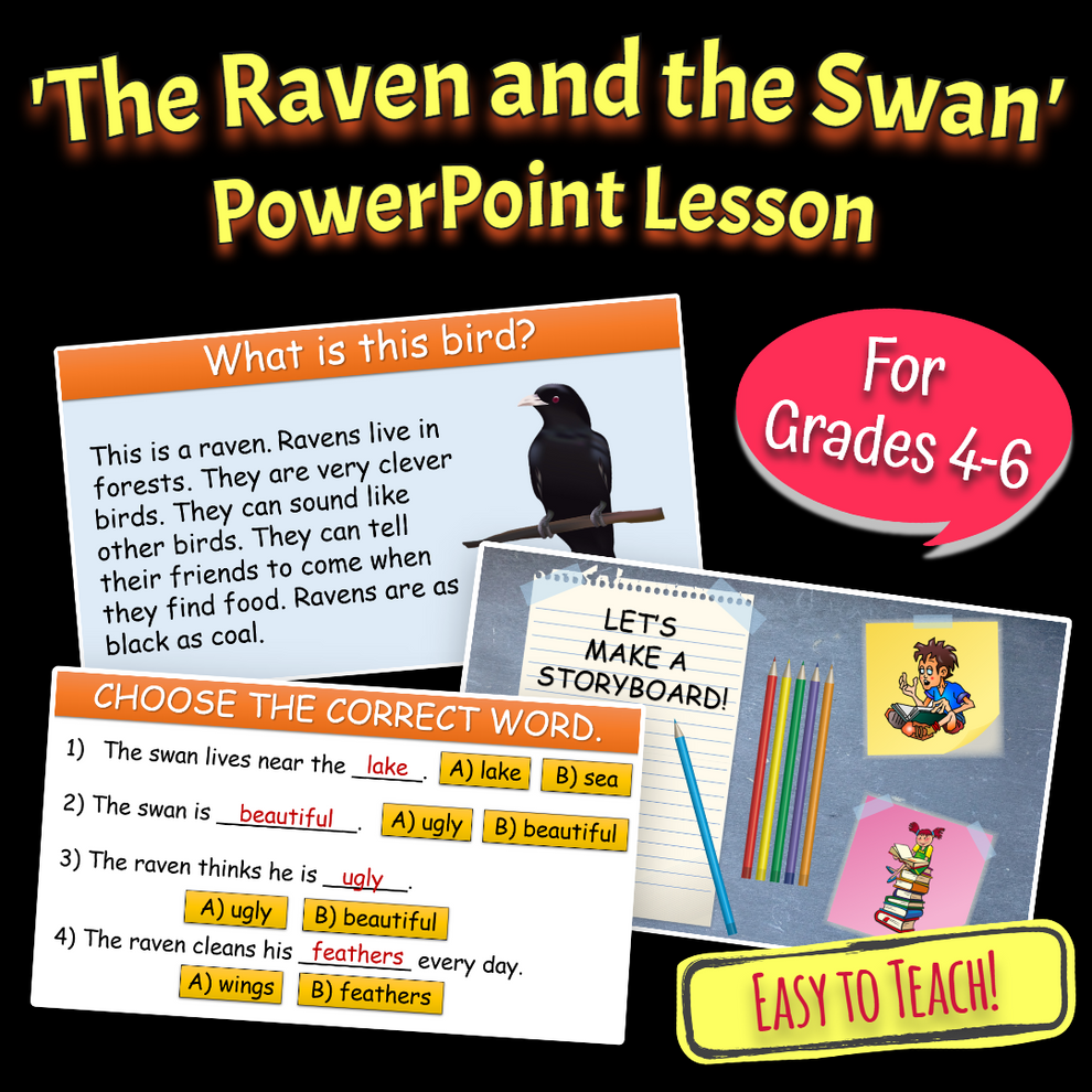 The Raven and the Swan - Grade 4-6 PowerPoint Lesson + Storyboard Temp ...